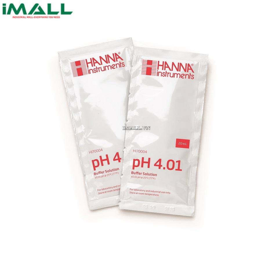 Dung Dịch Hiệu Chuẩn pH 4.01 Dạng Gói 20mL HANNA HI70004P (Hộp 25 Gói)